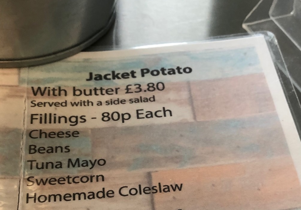 Lowes at Number 8 Cafe – Jacket Potato Menu – The Nottingham Food Blog