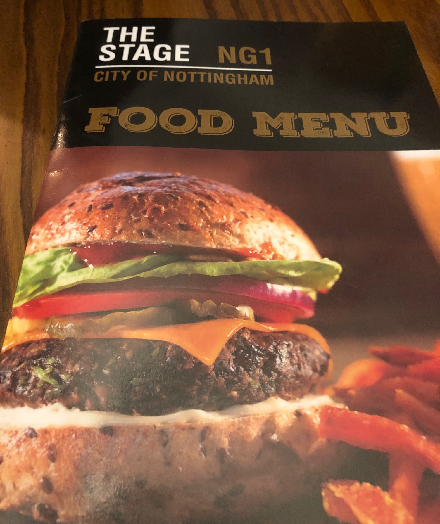 Stage Door – Menu Cover – The Nottingham Food Blog