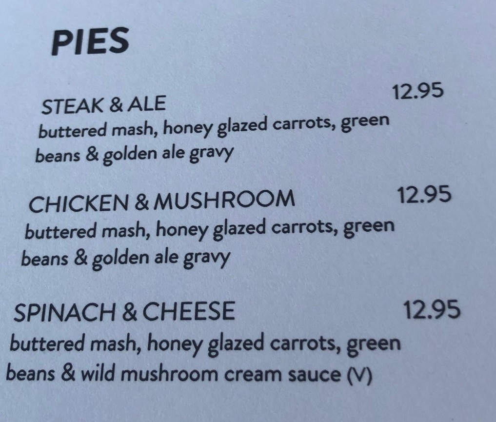 The Dorset – Pie Menu – The Nottingham Food Blog