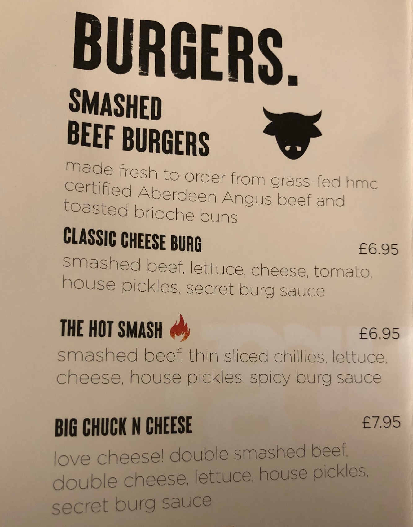 Burg Burgers Menu – The Nottingham Food Blog