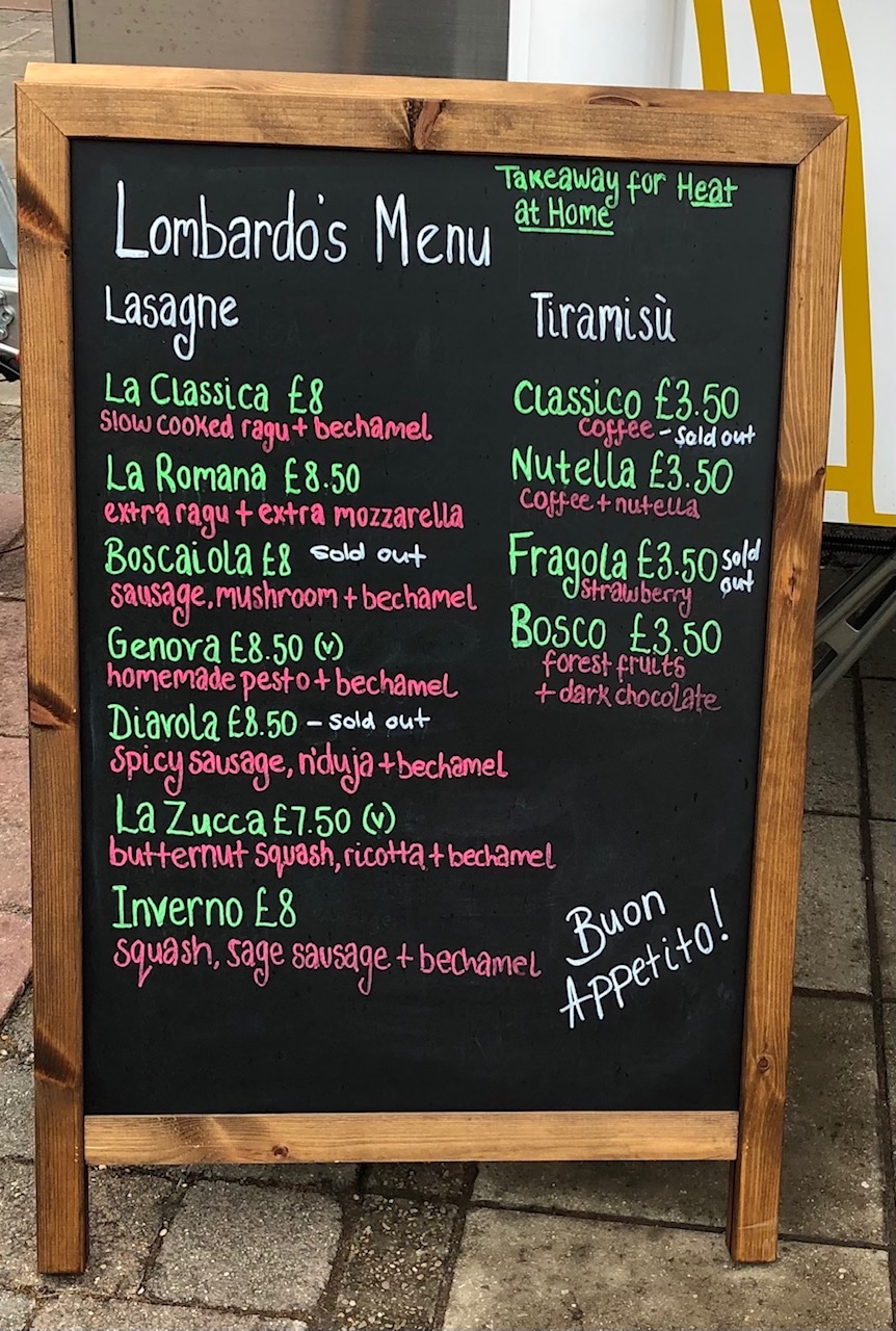 Lombardos Menu – The Nottingham Food Blog