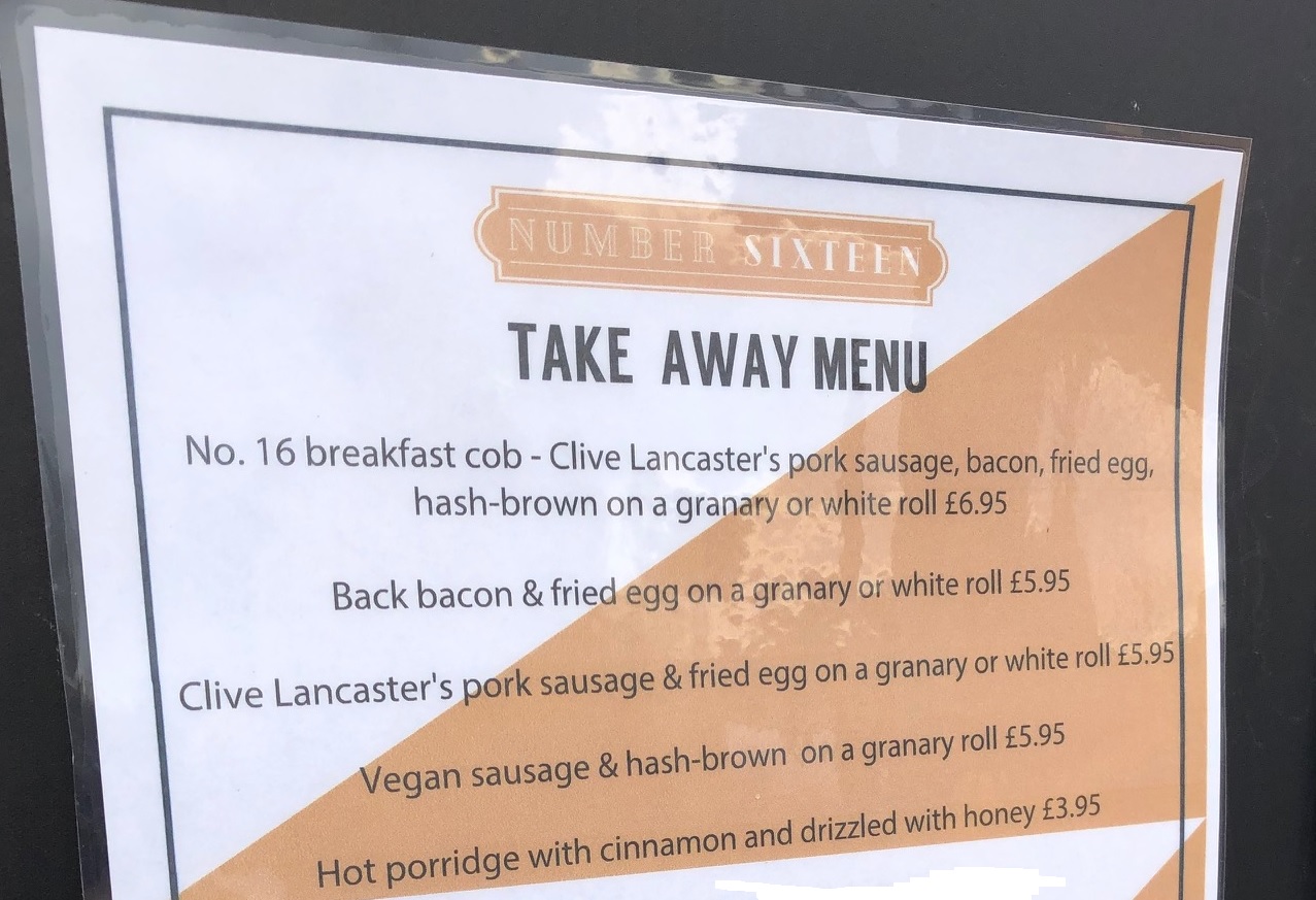 Number Sixteen in Bingham – Takeaway Menu Breakfast – The Nottingham ...
