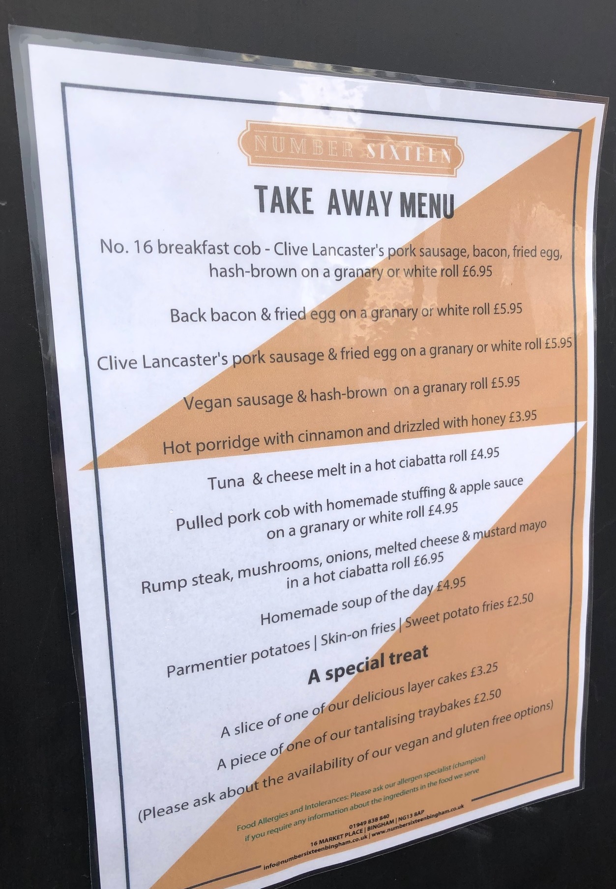 Number Sixteen in Bingham – Takeaway Menu – The Nottingham Food Blog