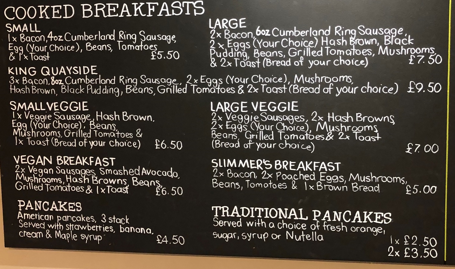 Quayside Cafe in Colwick – Breakfast Menu – The Nottingham Food Blog