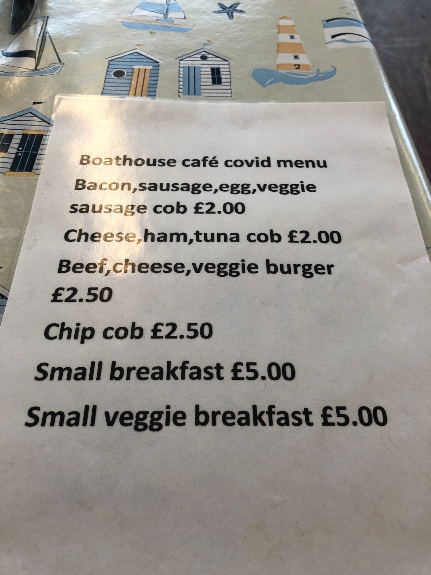 Boathouse cafe COVID menu – The Nottingham Food Blog