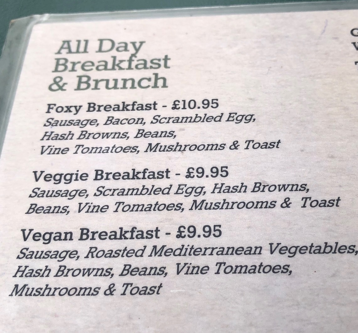 All Day Breakfast menu at Fox Cafe in Nottingham – The Nottingham Food Blog