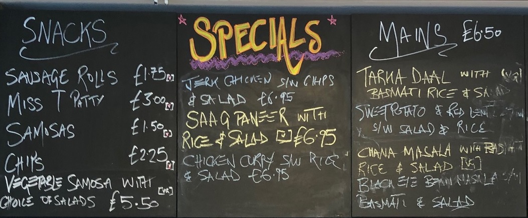 NAE Cafe – Menu Board – The Nottingham Food Blog