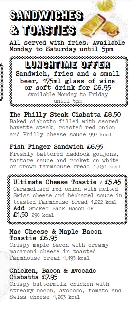 Sandwich Menu at the Cross Keys in Nottingham – The Nottingham Food Blog