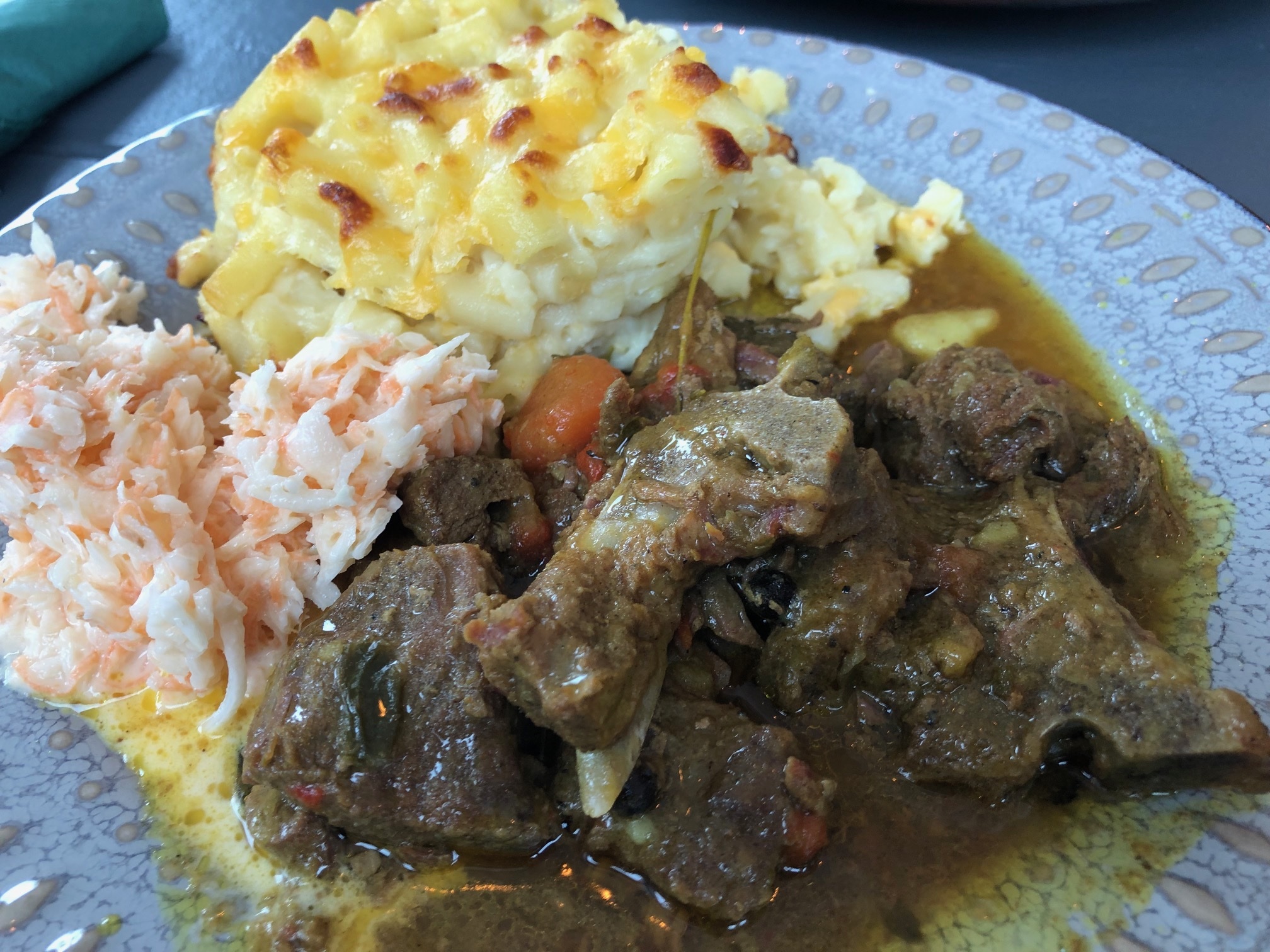 Wavey Kitchen – Mutton Curry with Macaroni Cheese plate – The ...