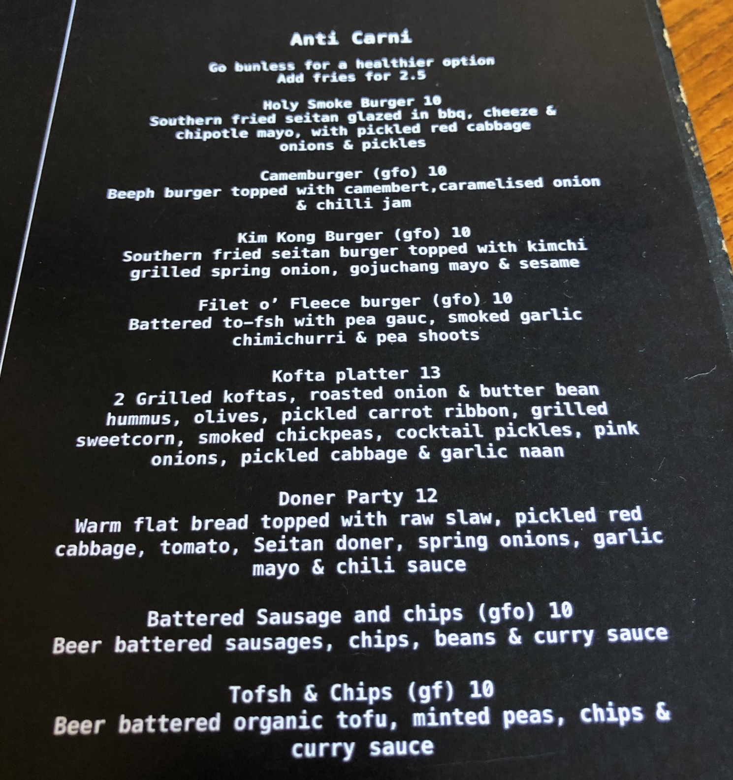 Menu at Prickly Pear – The Nottingham Food Blog