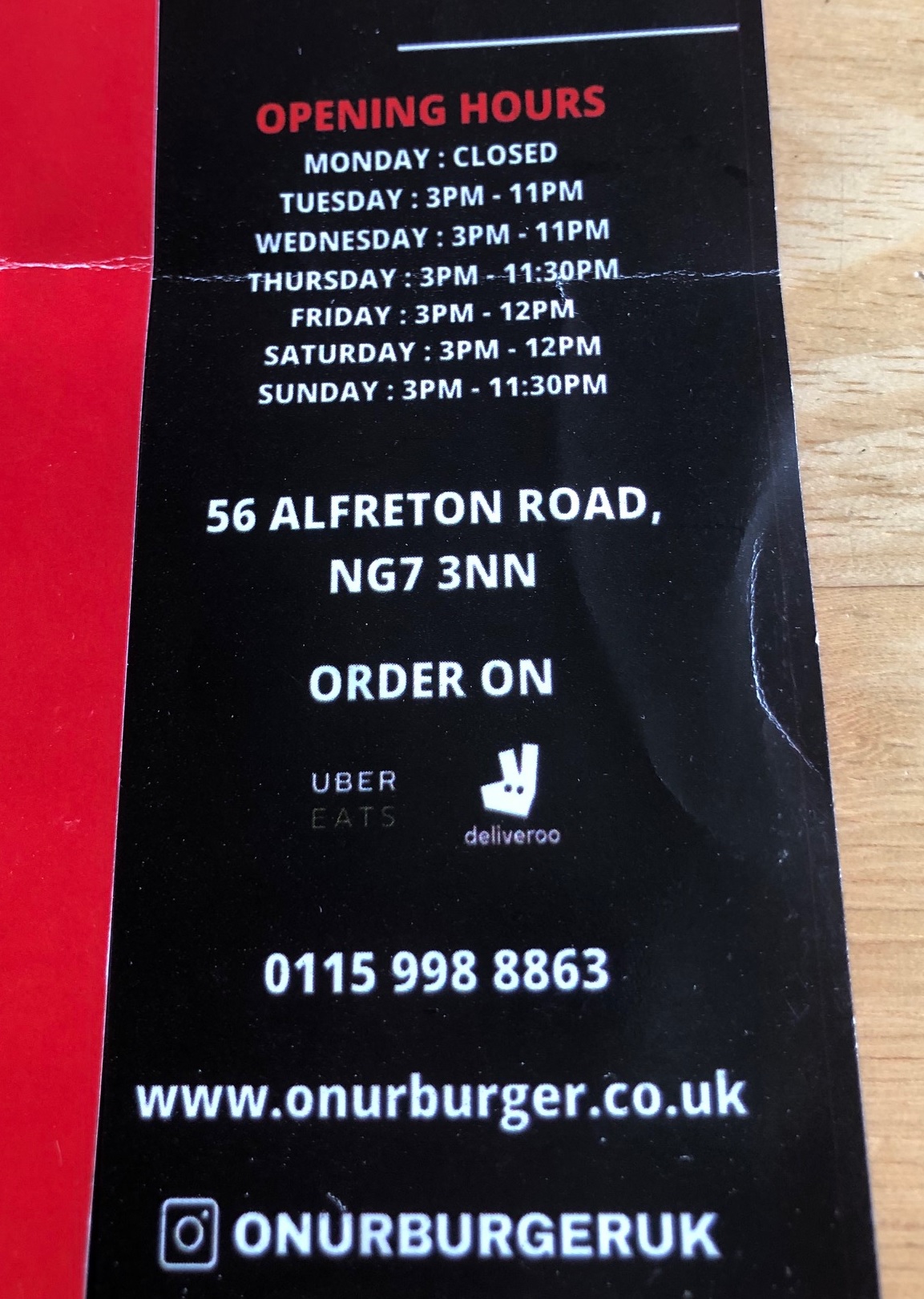 Onur Burger opening times and contact details – The Nottingham Food Blog