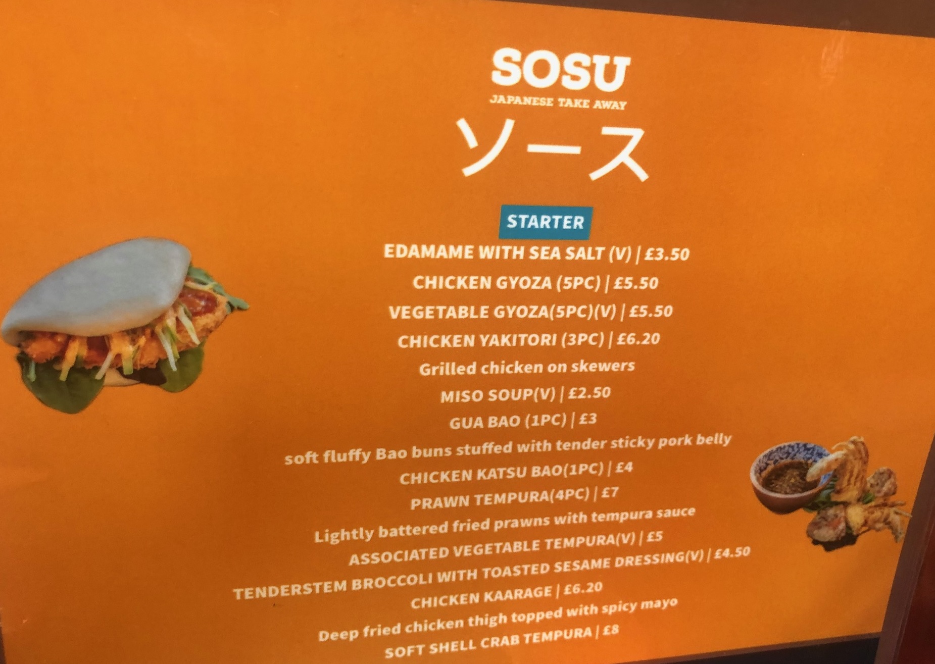 Starters Menu at Sosu – The Nottingham Food Blog