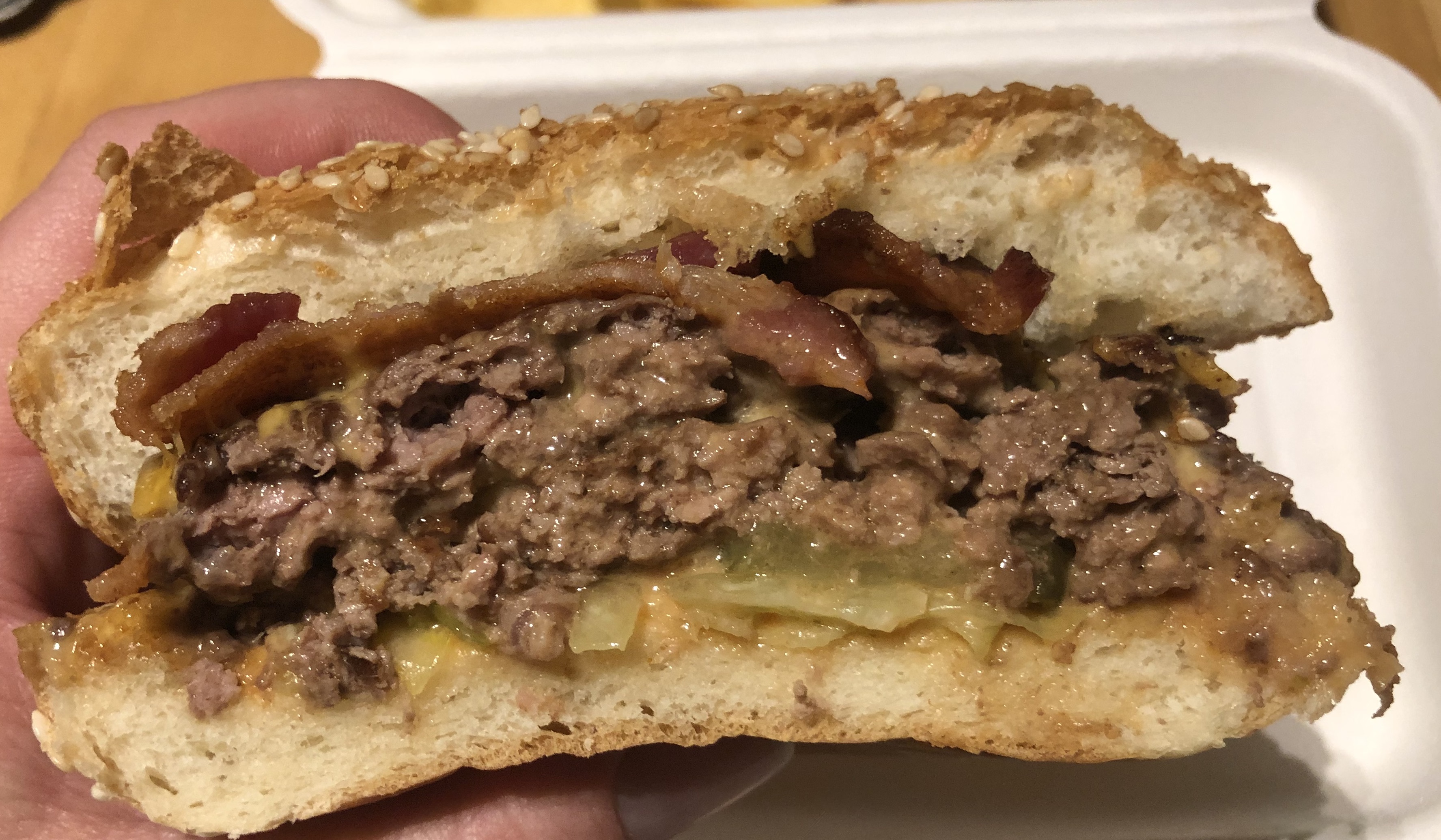 Elms Farm Shop Cheeseburger Cross Section – The Nottingham Food Blog