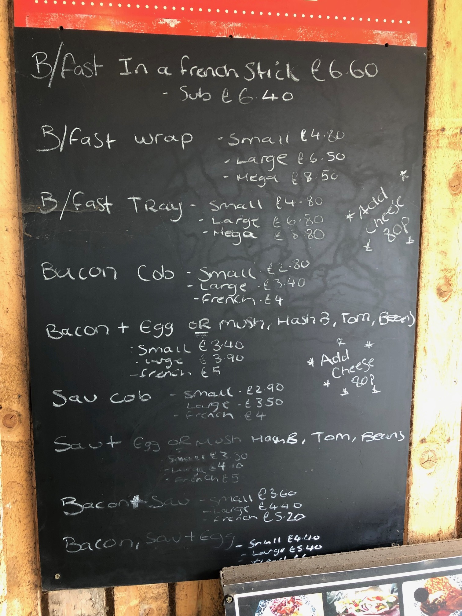 Bite me Bunz in Colwick- Breakfast Menu Board – The Nottingham Food Blog