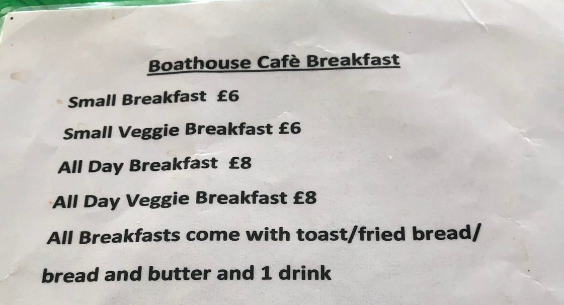 Boathouse Cafe Breakfast Menu – The Nottingham Food Blog